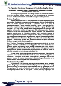 Fish Population Genetics and Management of Captive Breeding Populations - CMFRI Repository